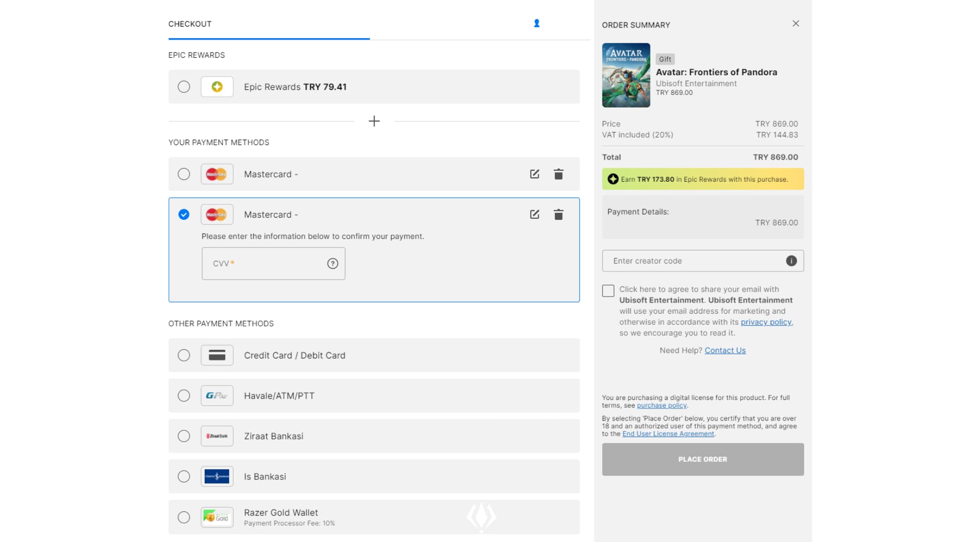 How to send a gift on Epic Games Store?