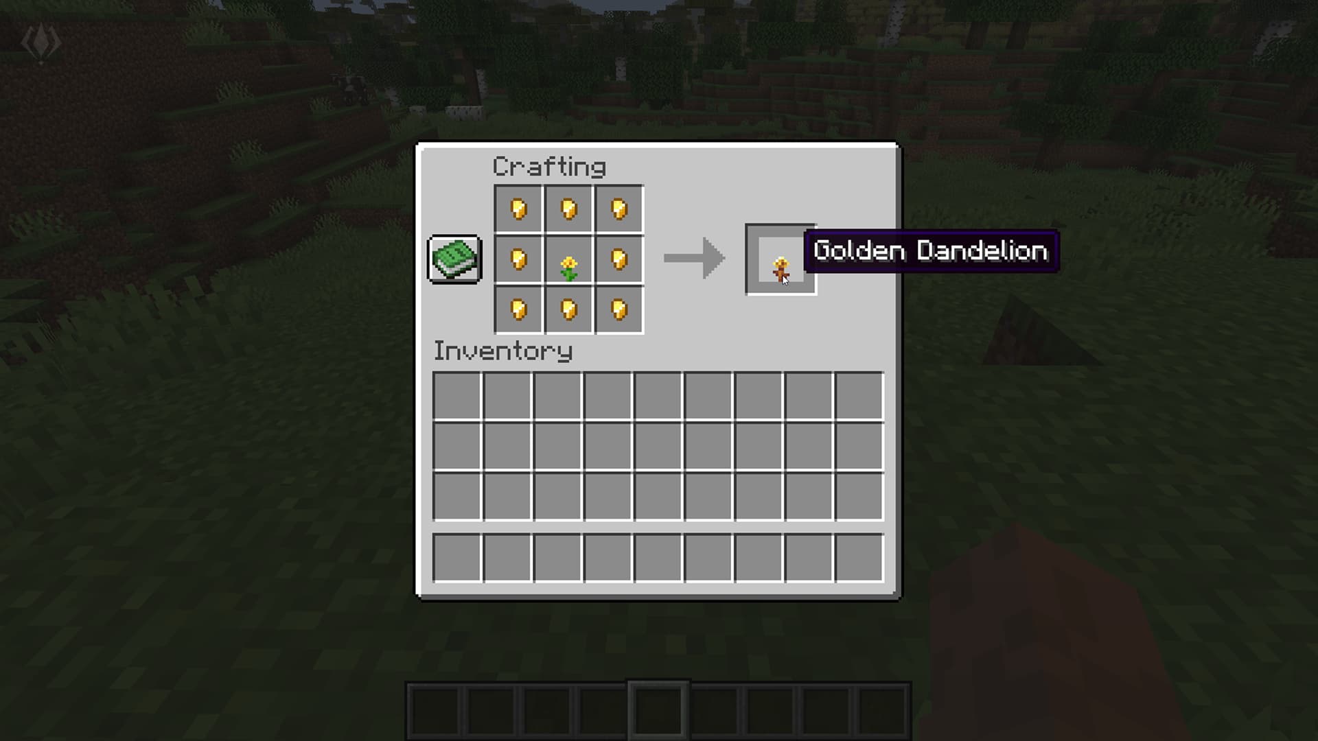 How to craft Golden Dandelion in Minecraft?