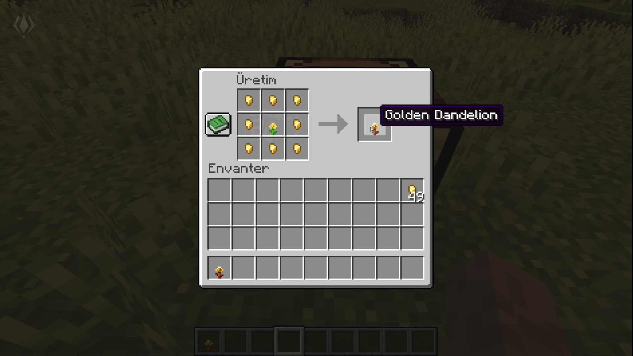 How to craft Golden Dandelion in Minecraft?