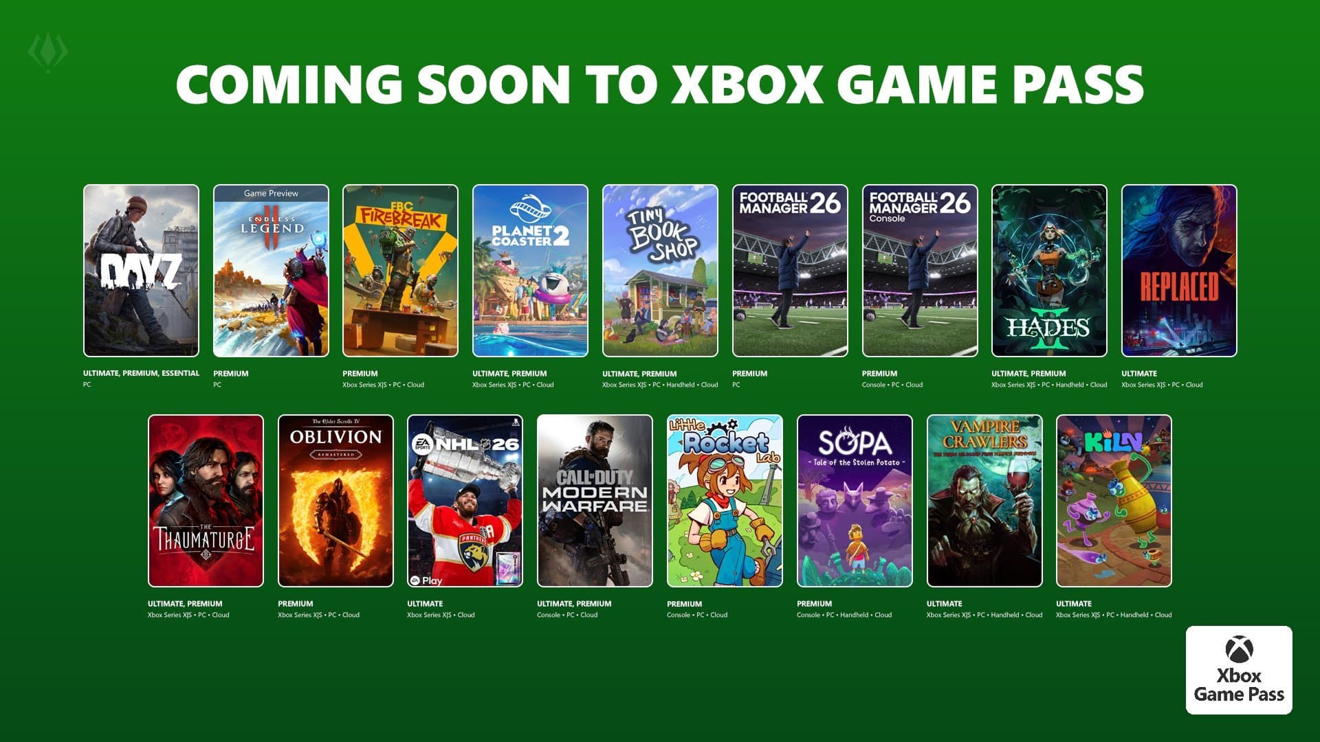 Xbox Game Pass April lineup revealed